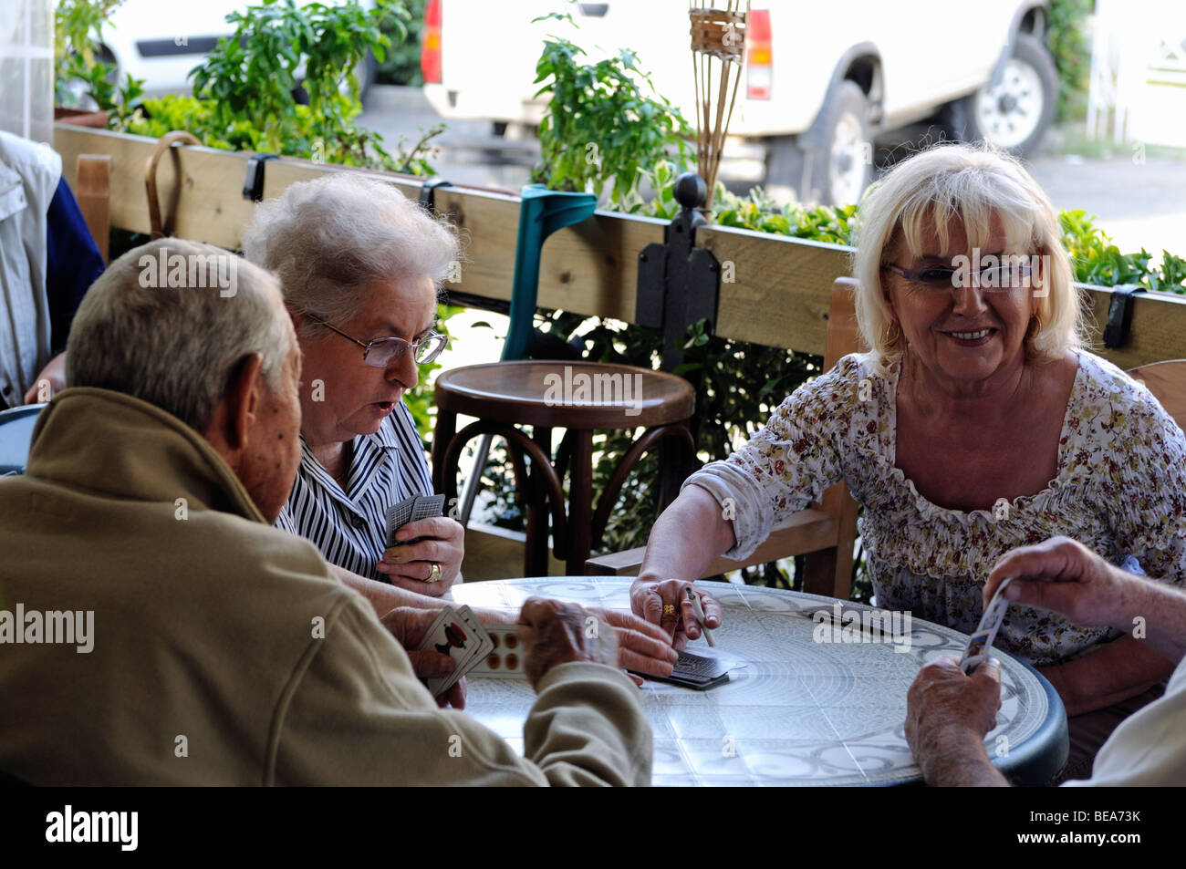 People playing cards in a bar in Italy Stock Photo - Alamy