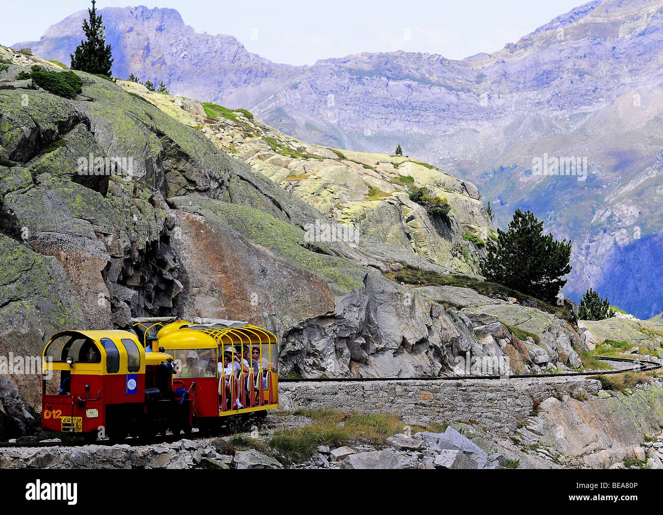Le petit train d'Artouste (tourist railway) in the Pyrénées-Atlantiques ...