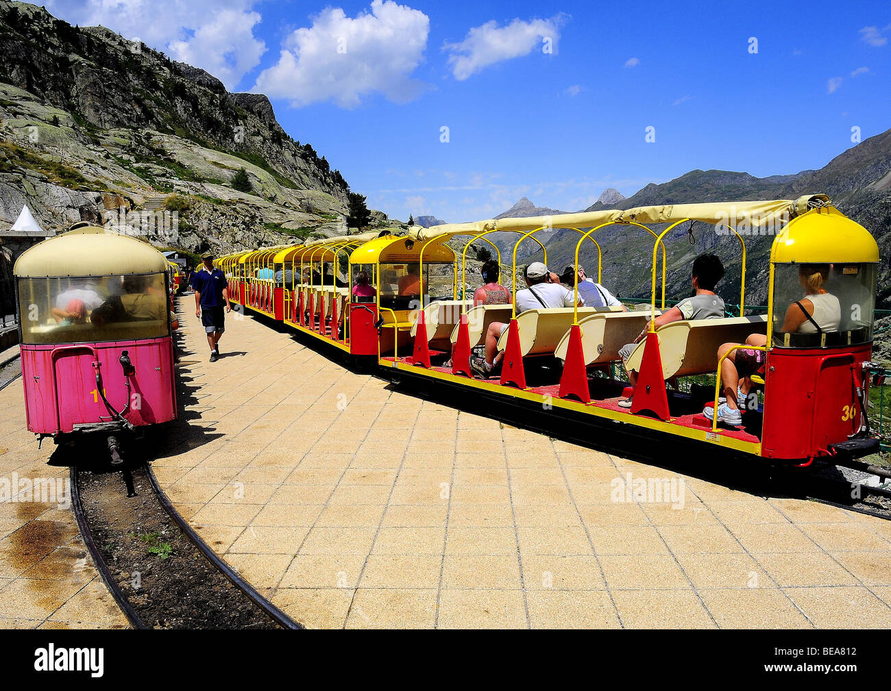 Le petit train d'Artouste (tourist railway) in the Pyrénées-Atlantiques ...