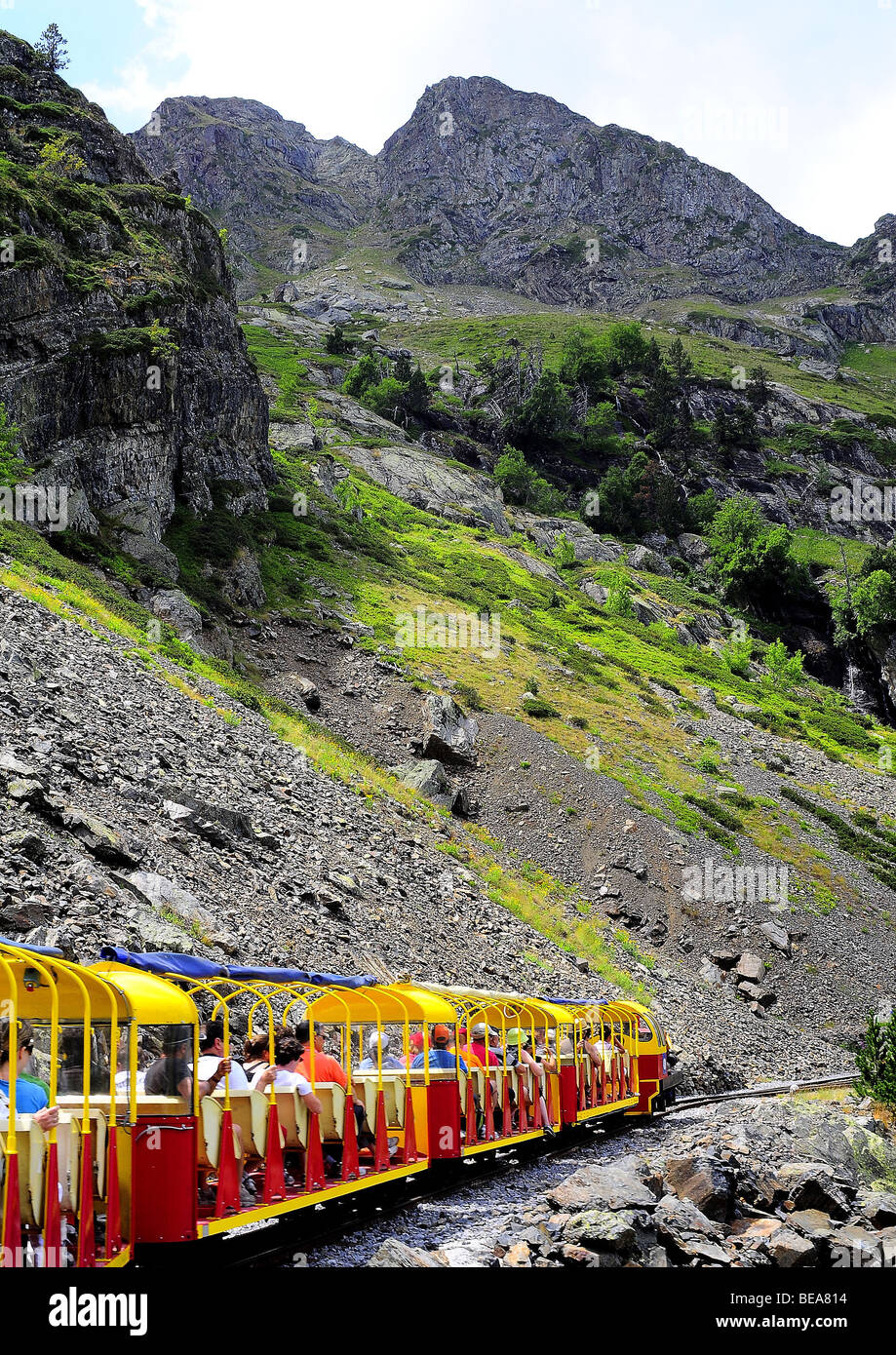 Le petit train d'Artouste (tourist railway) in the Pyrénées-Atlantiques ...