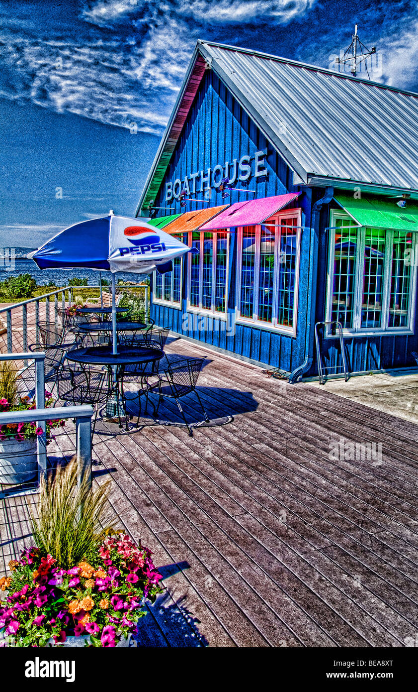 Colorful boathouse at the World's Last Whalehouse Boat in Superior ...