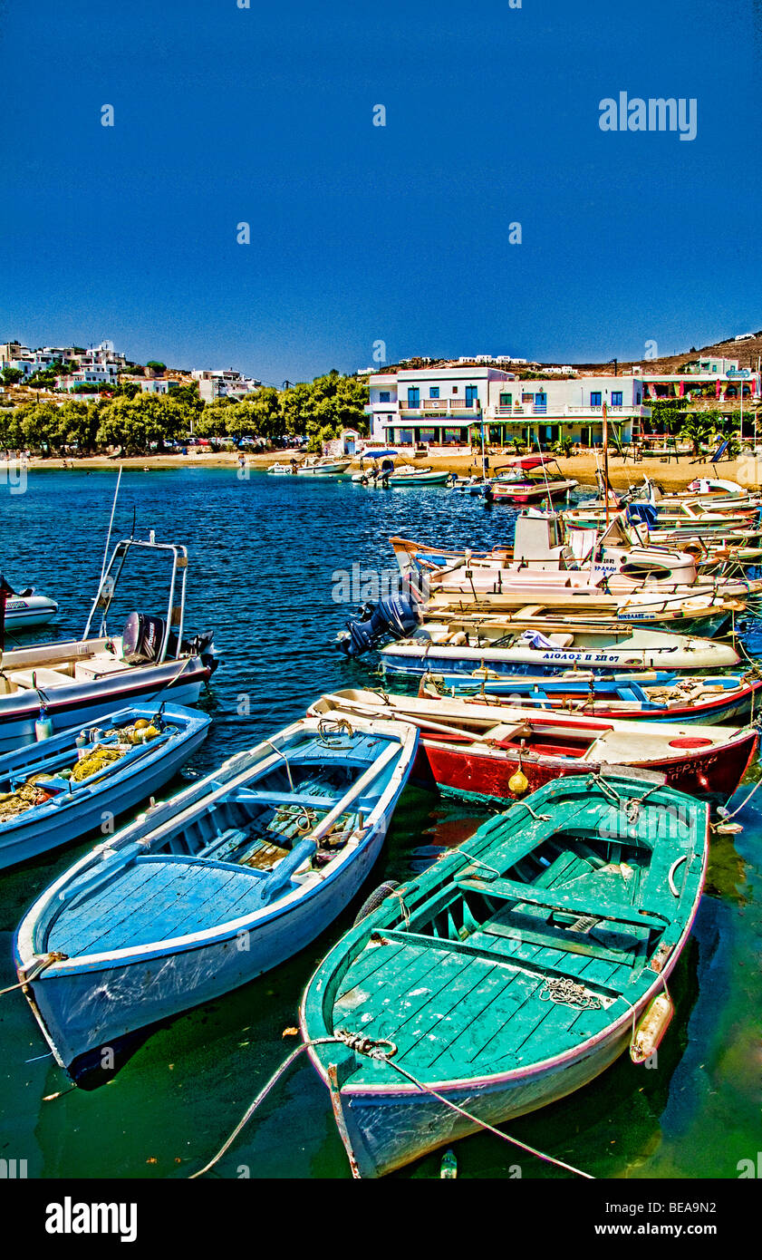 Beautiful island of Paros Greece in Greek Islands and beautiful boats ...