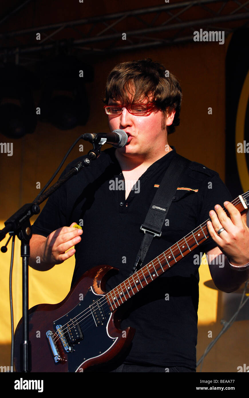 Rock band Attack! Attack! on stage during Butserfest 2009 at Queen ...