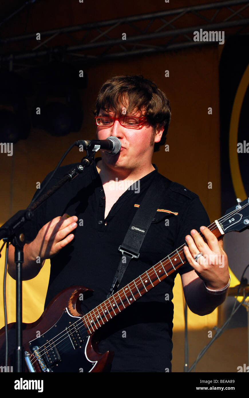 Rock band Attack! Attack! on stage during Butserfest 2009 at Queen ...