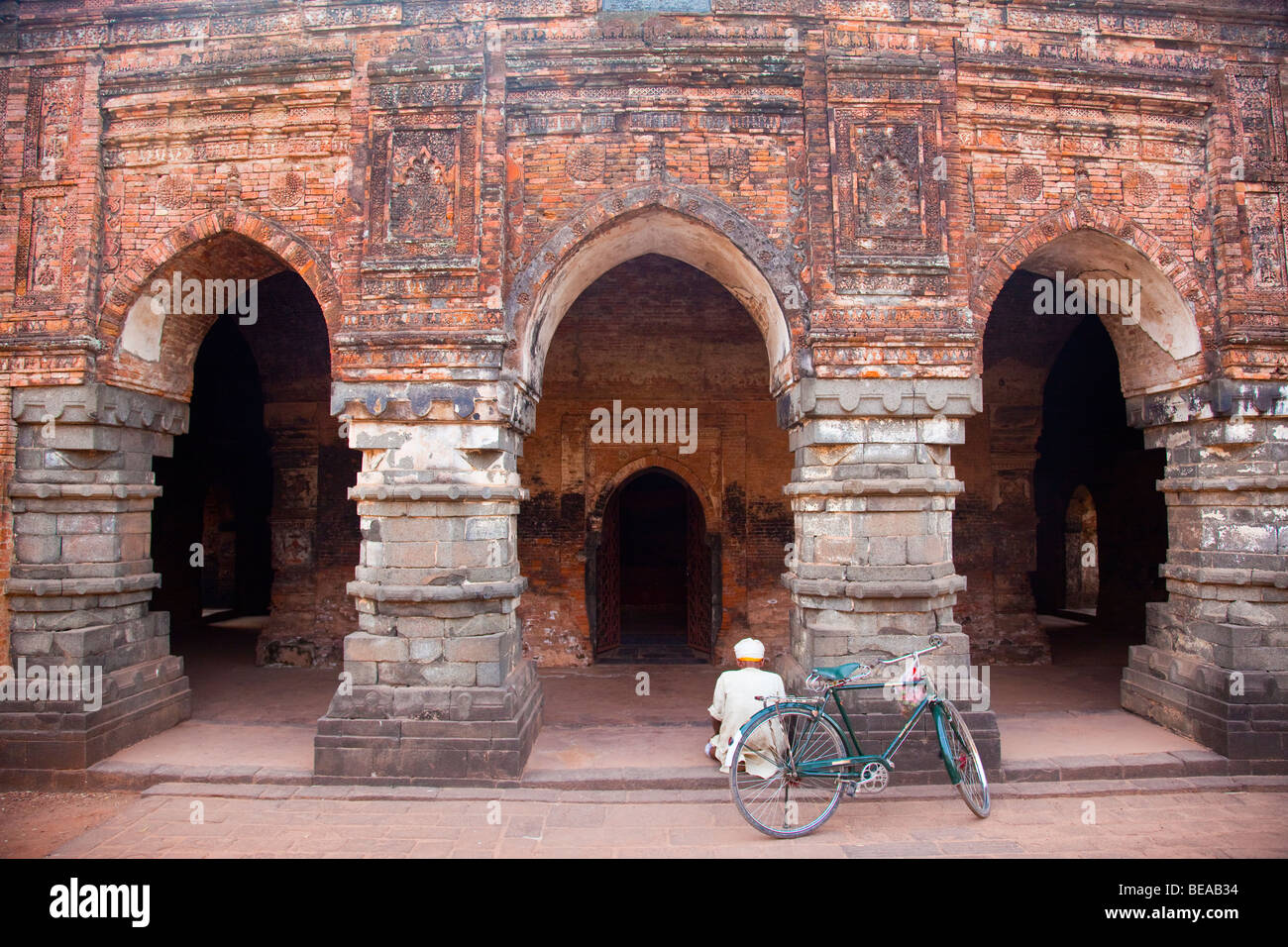 Muslim Man Praying at Qadam Rasul Mosque in Gour in Bengal State in ...