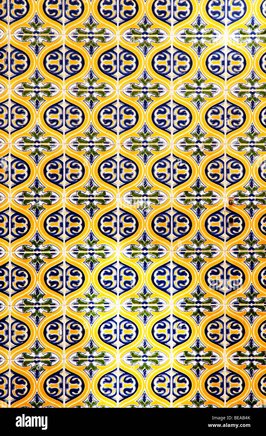 azulejos on a building wall bairro alto lisbon portugal Stock Photo - Alamy