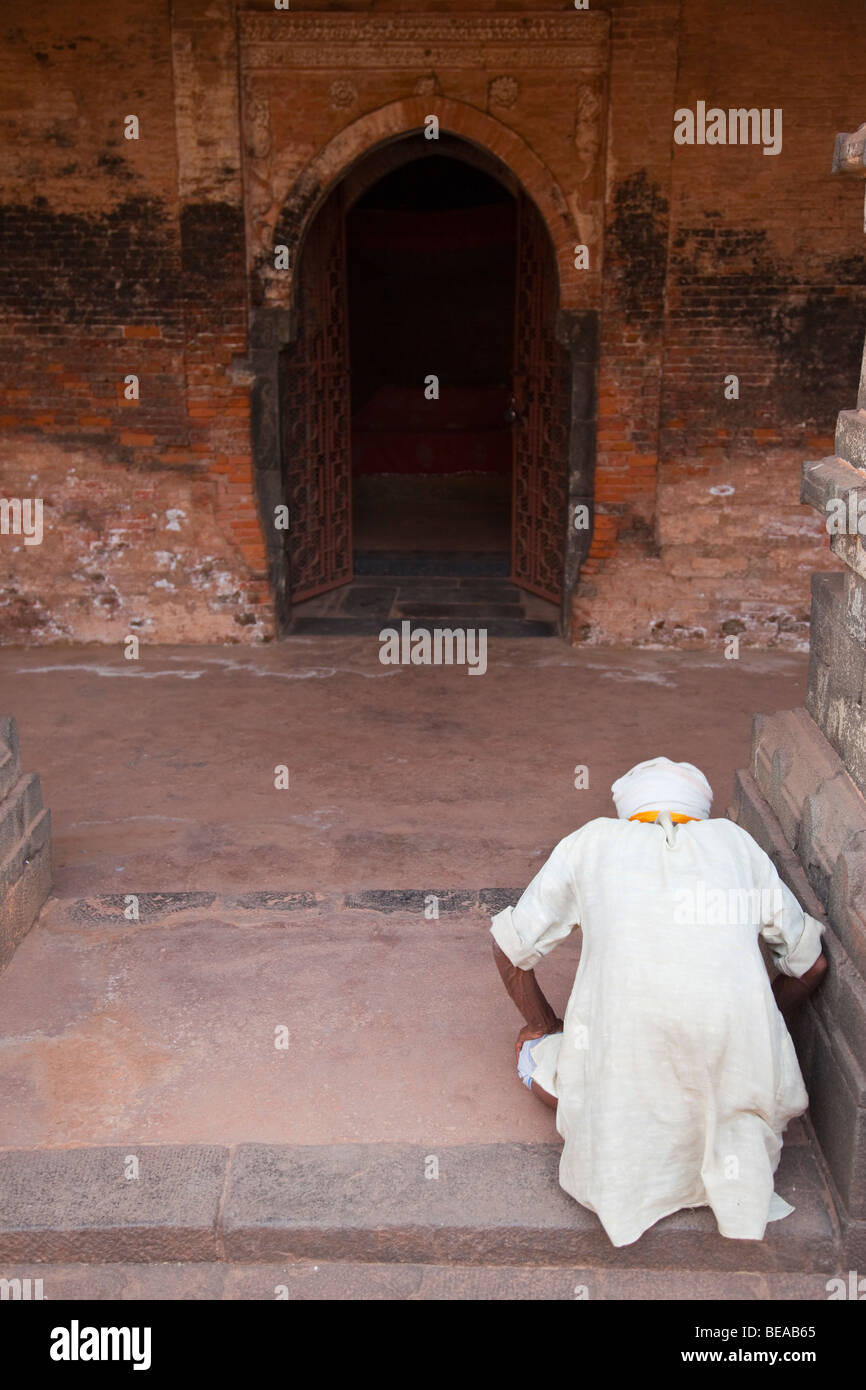 Muslim Man Praying at Qadam Rasul Mosque in Gour in Bengal State in ...