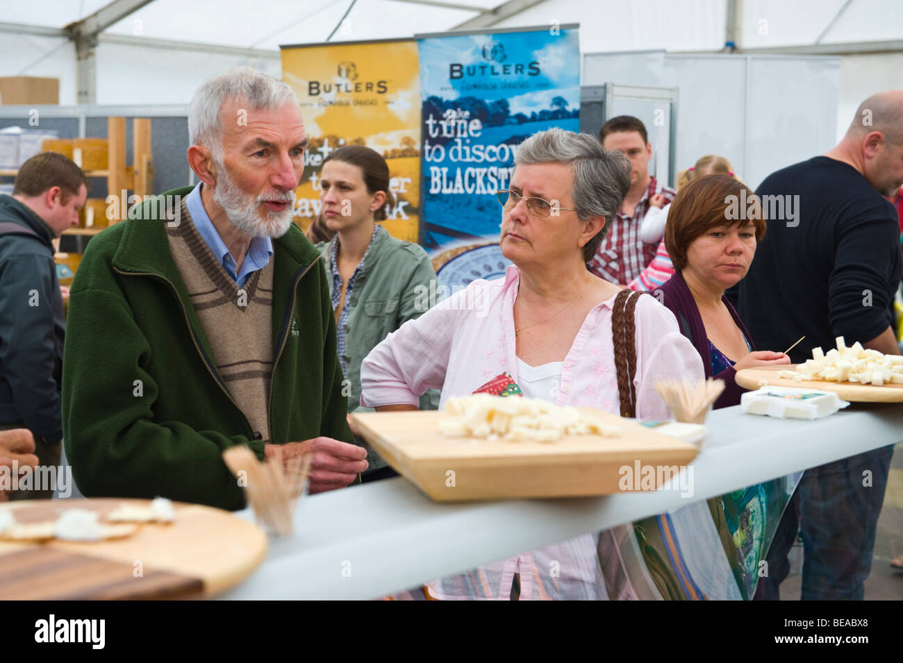 Visitors sampling cheese at The Great British Cheese Festival Cardiff ...