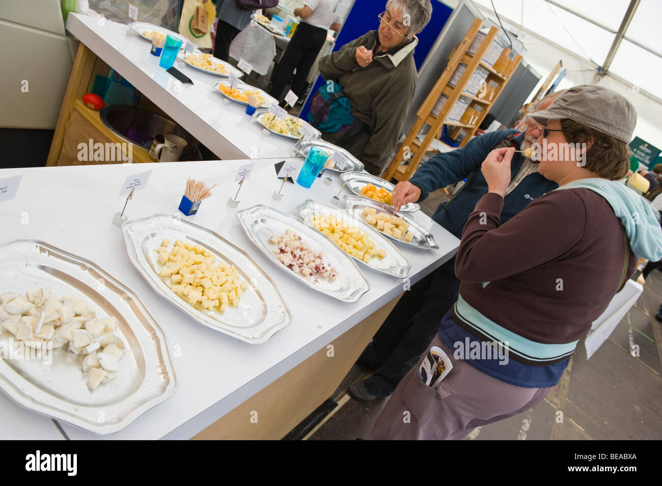 Visitors sampling cheese at The Great British Cheese Festival Cardiff ...
