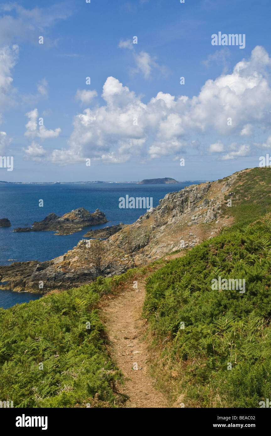 dh LITTLE SARK SARK ISLAND Footpath on southern coastal path Stock ...