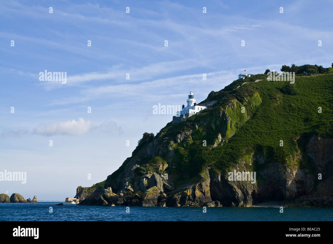 dh POINT ROBERT SARK ISLAND Lighthouse on seacliffs above Maseline ...