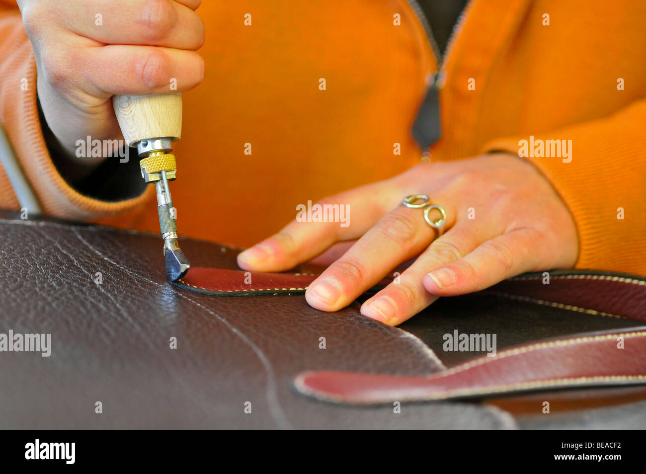 Luxury leather handicraft Stock Photo - Alamy