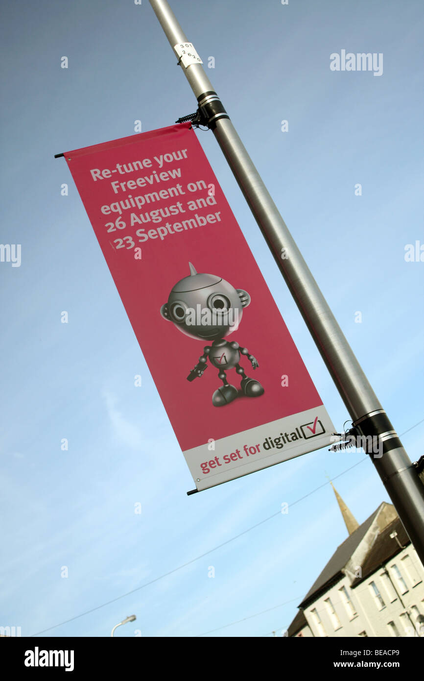 A digital switchover sign Stock Photo - Alamy