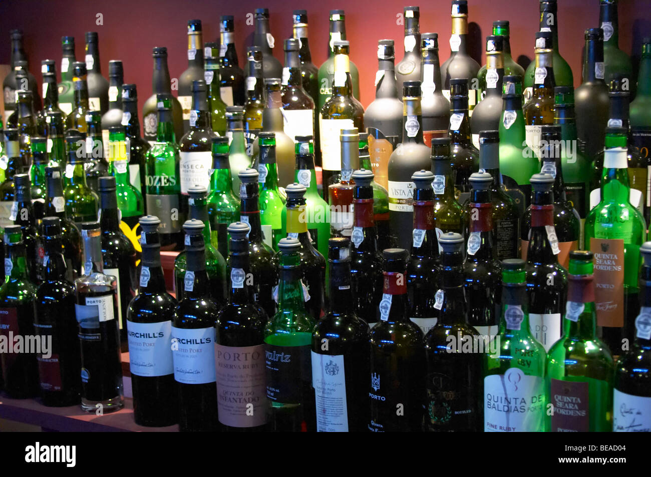 bottles of port wine la maison des portos porto portugal Stock Photo ...