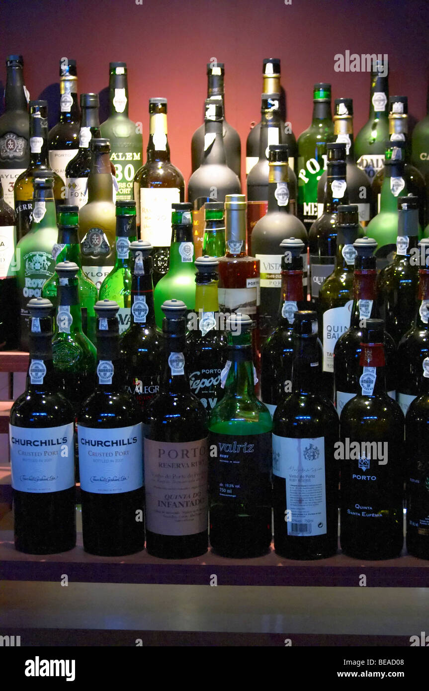 bottles of port wine la maison des portos porto portugal Stock Photo ...
