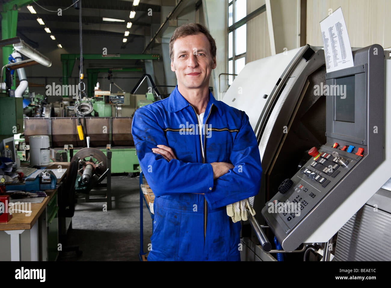 Portrait of a factory worker Stock Photo - Alamy