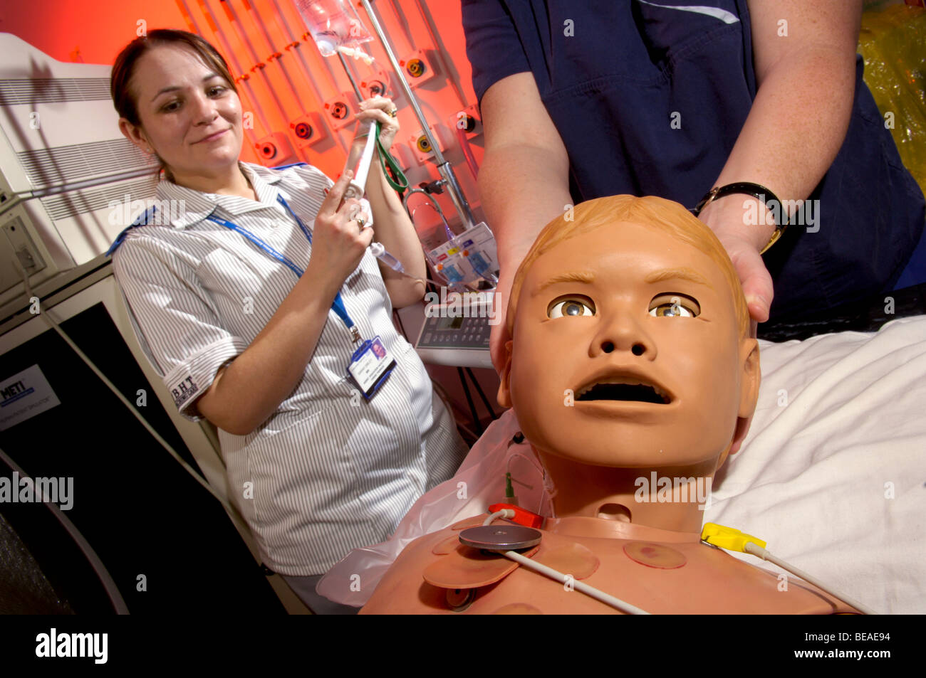 Nurse and staff nurse with a HPS, human interactive dummy at Bristol ...