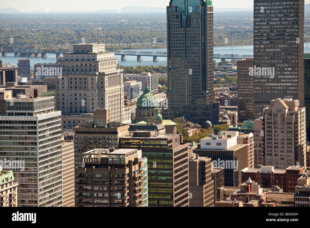 Skyline view from Mont Royal Montreal Canada Stock Photo - Alamy