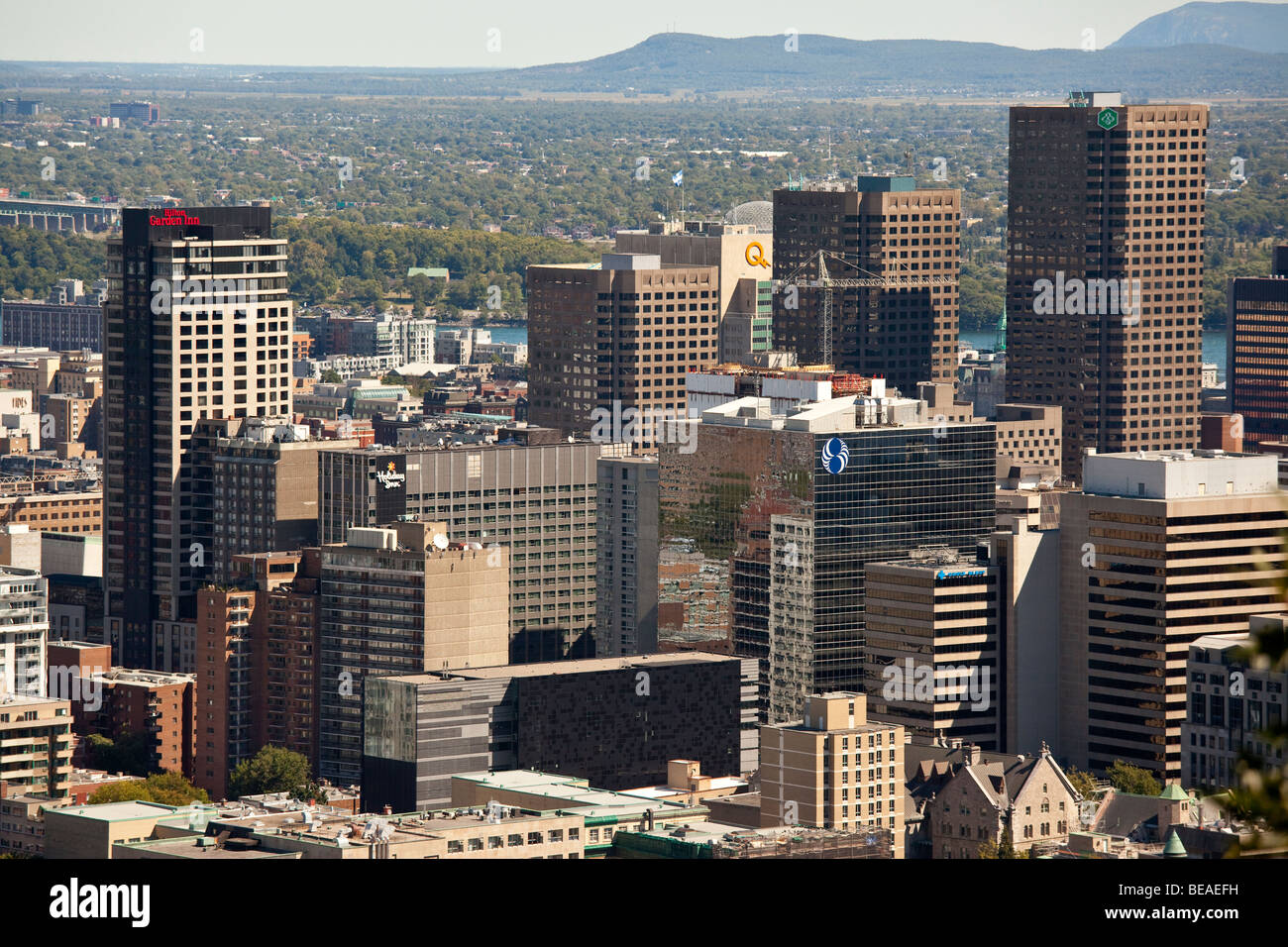 Skyline view from Mont Royal Montreal Canada Stock Photo - Alamy