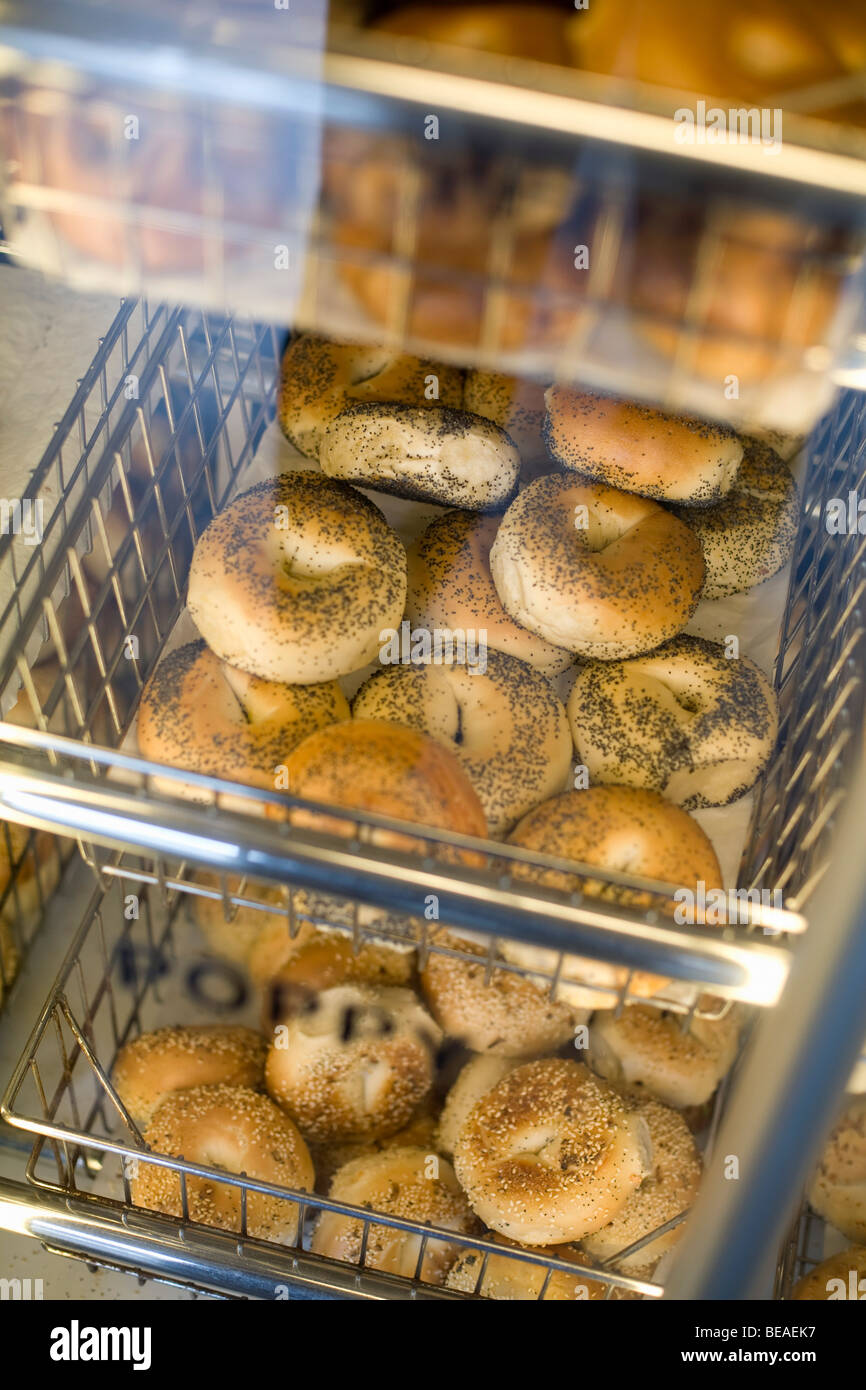 Bagels in bins Stock Photo - Alamy