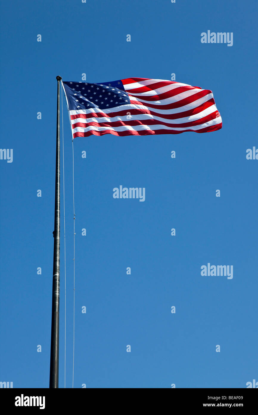 American flag flying Stock Photo - Alamy