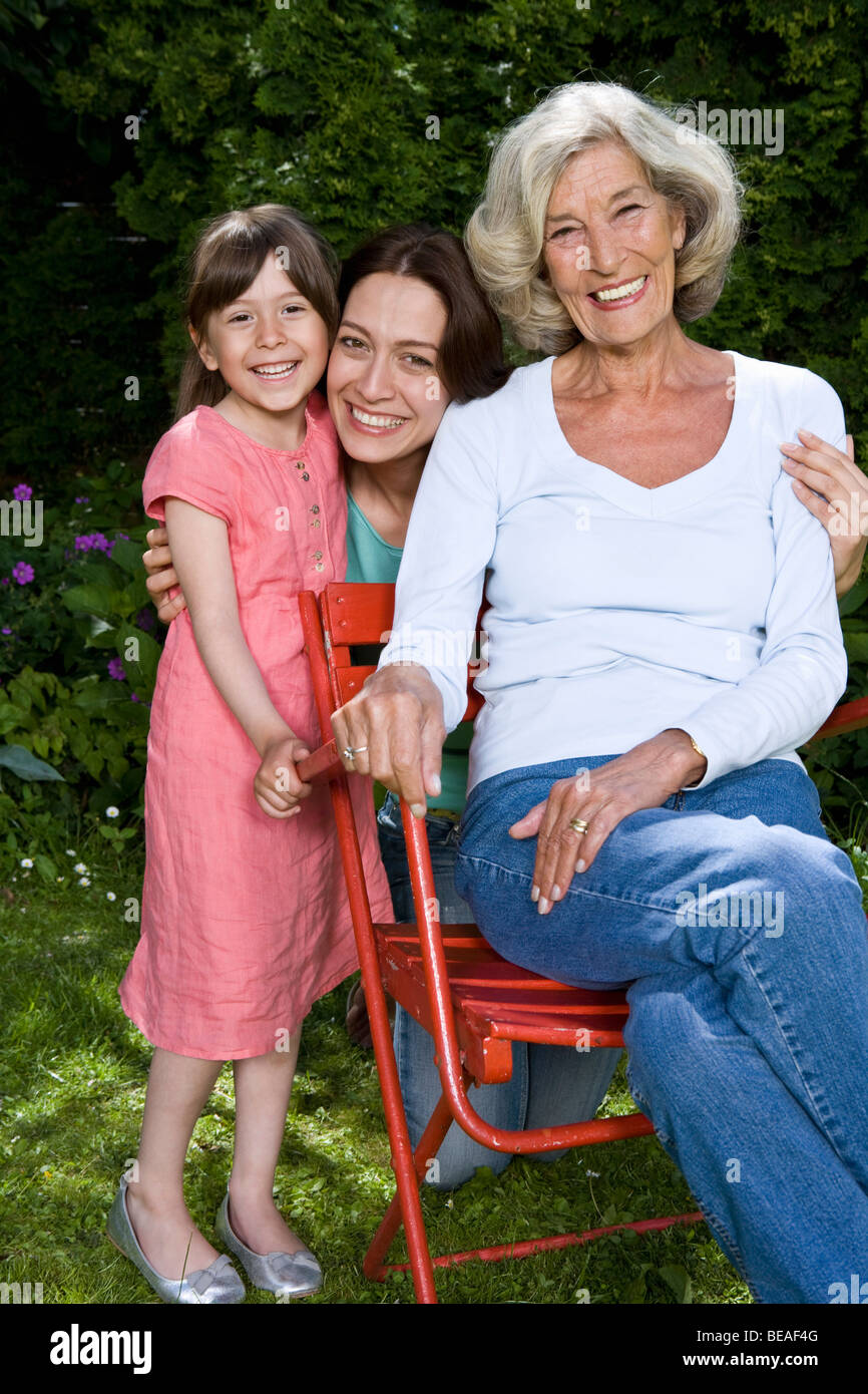 Grandmother and daughter back view hi-res stock photography and images ...