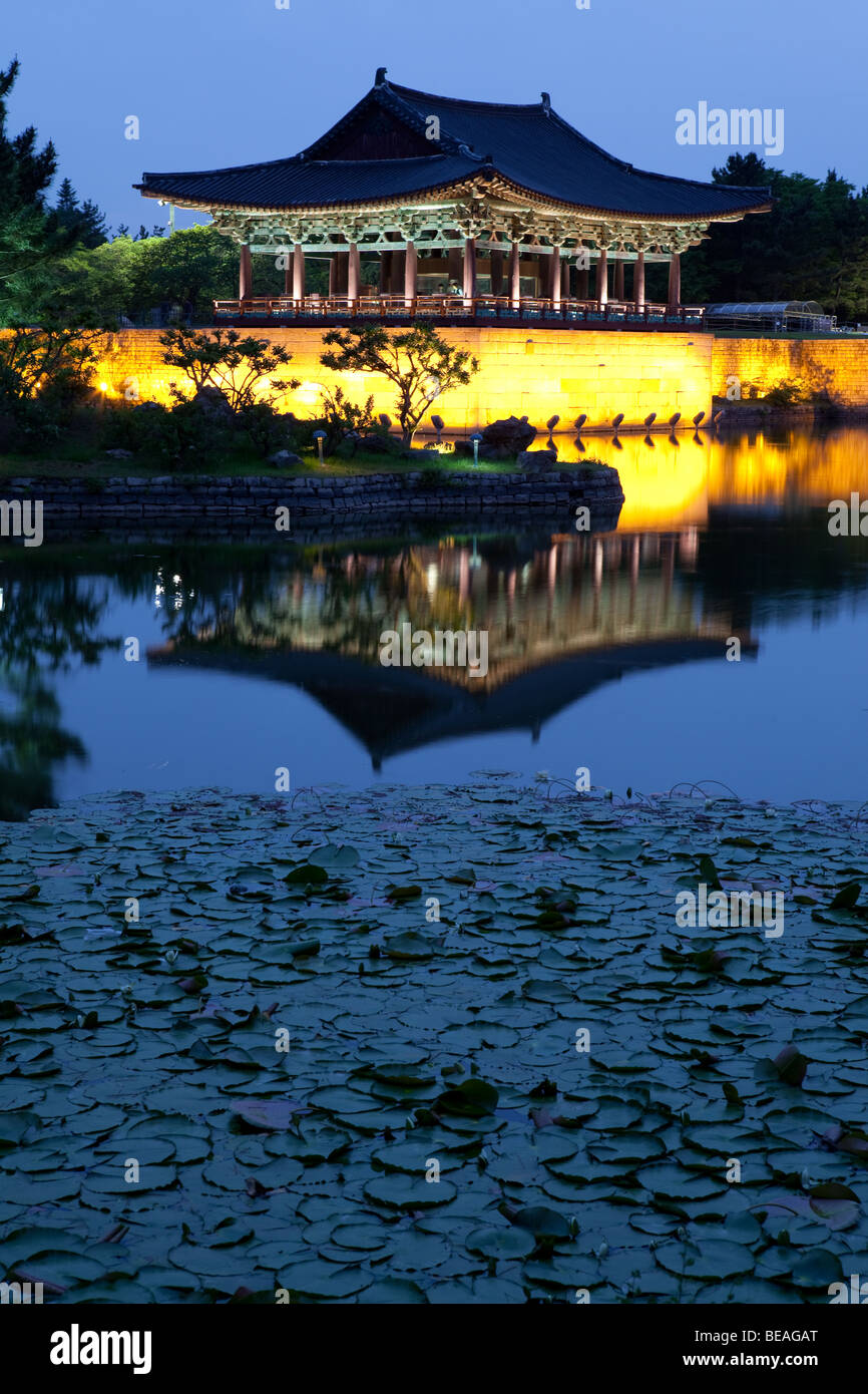 Anapji Pond in Gyeongju South Korea at Night - For Editorial Use Only ...