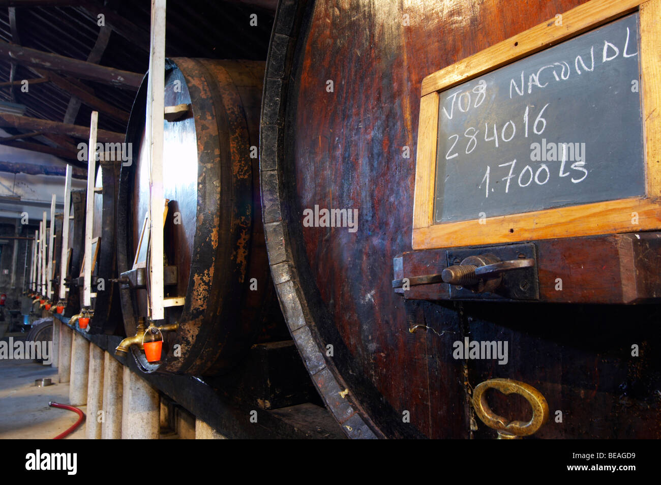 vats with touriga signs on tank quinta do noval douro portugal Stock ...