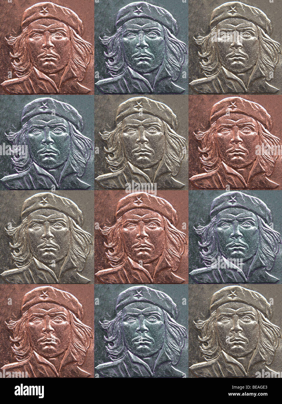 Original high resolution collage of Che Guevarra in shades of metallic ...