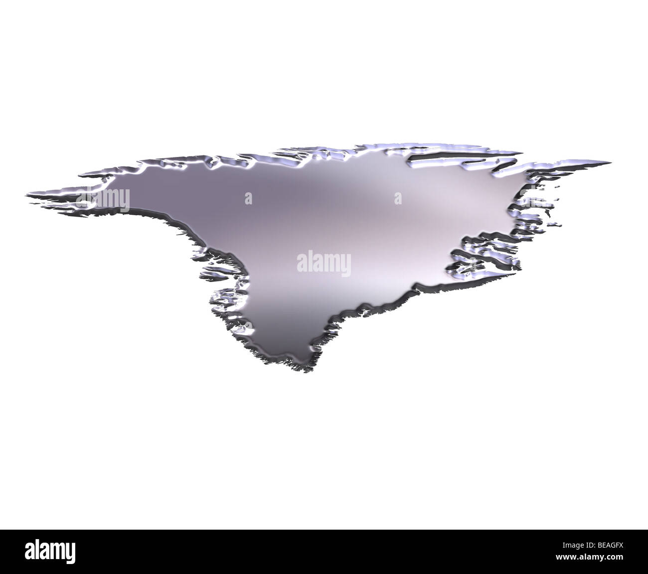 Greenland 3d silver map Stock Photo - Alamy