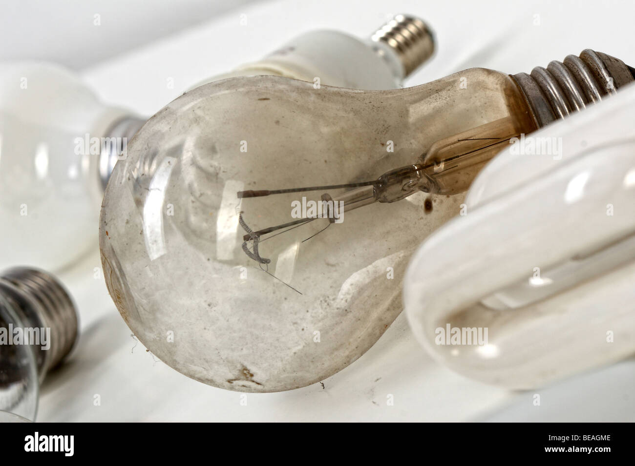 close up image of obsolete old light bulb background Stock Photo - Alamy