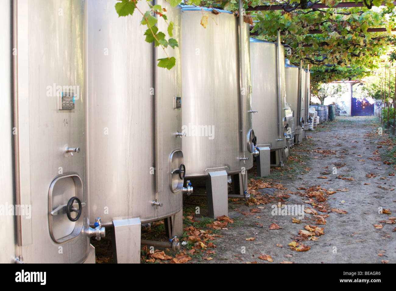 outside fermentation and storage tanks quinta do infantado douro ...