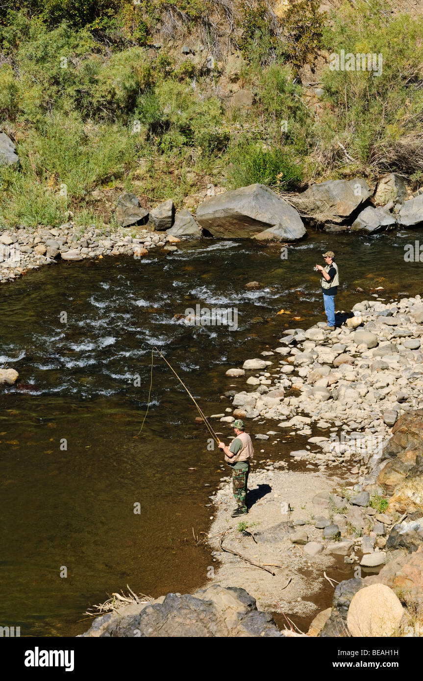Fishing for trout on the Carson River Markleeville California Stock ...