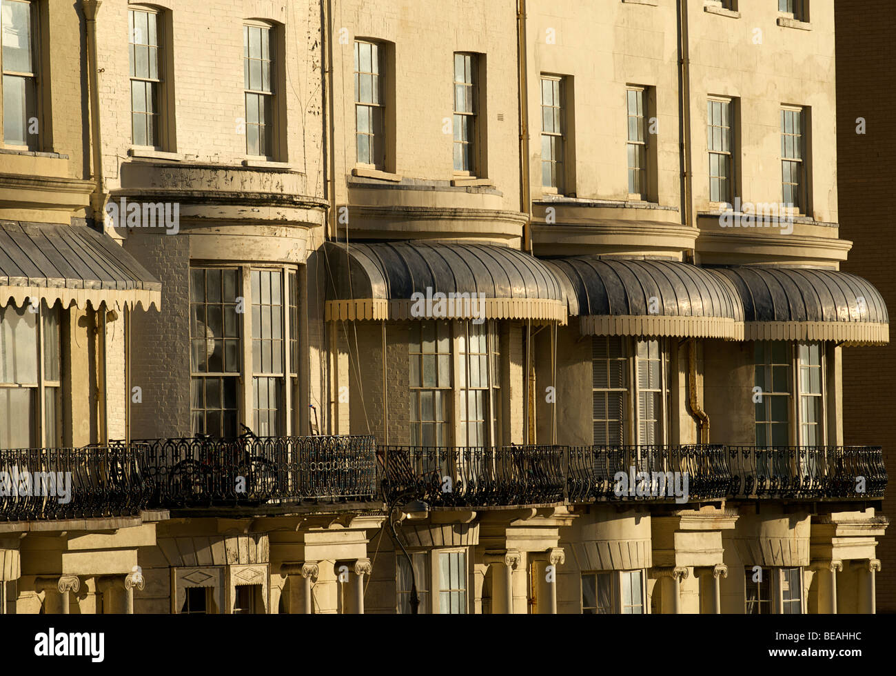 Detail of Regency townhouse architecture in Regency Sqaure off Brighton ...