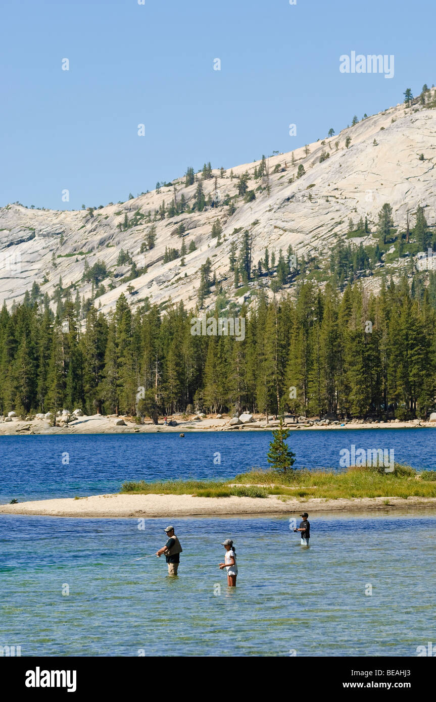 Fishing in Tenaya Lake Yosemite National Park, California Stock Photo ...