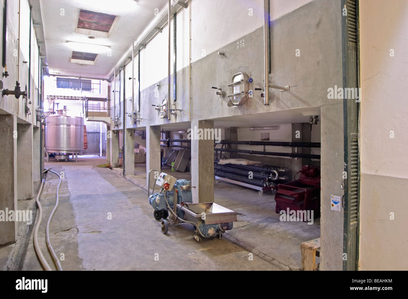 concrete vats quinta do vallado douro portugal Stock Photo - Alamy