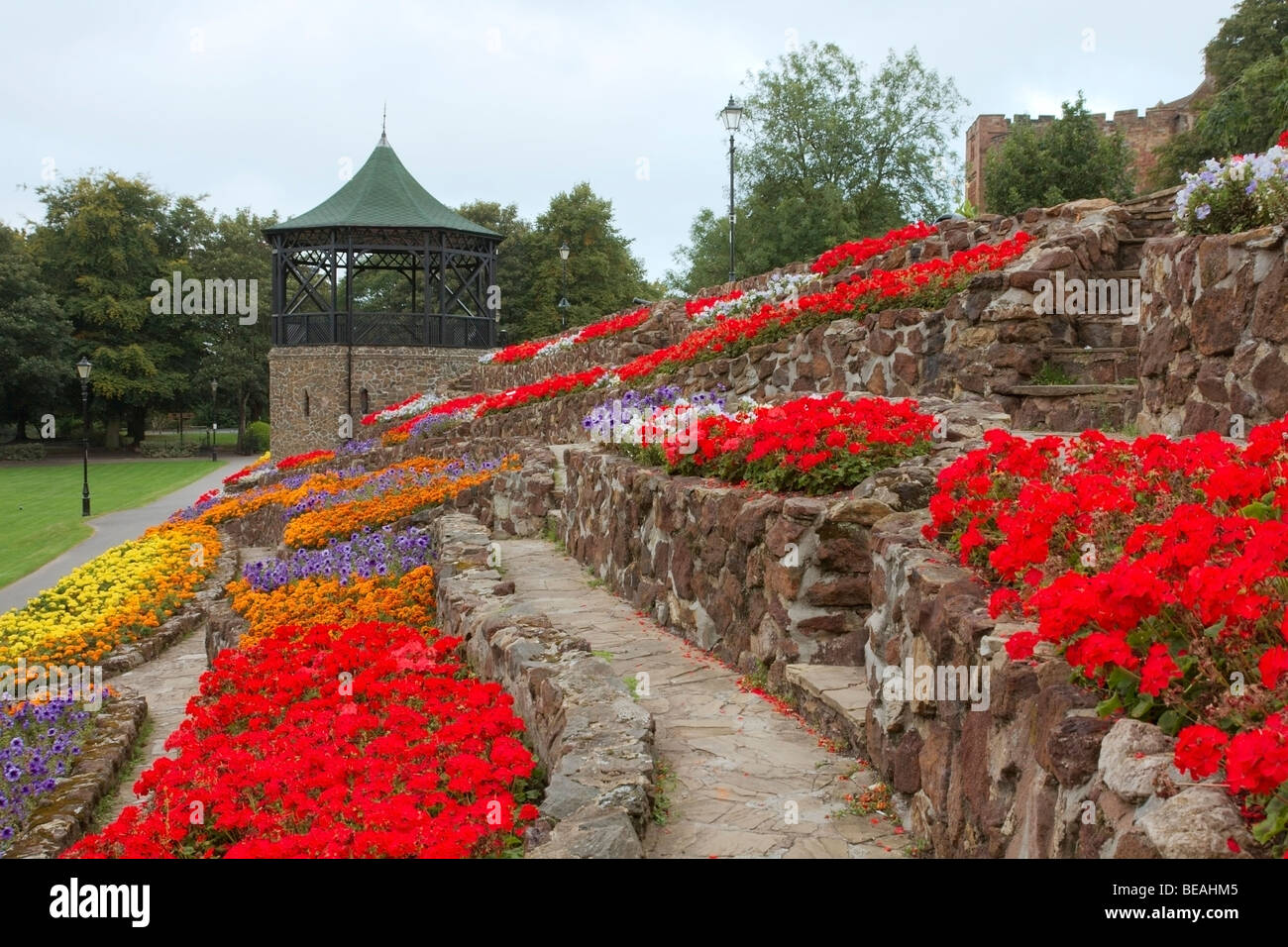 britain british castle grounds colourful england english floral display ...