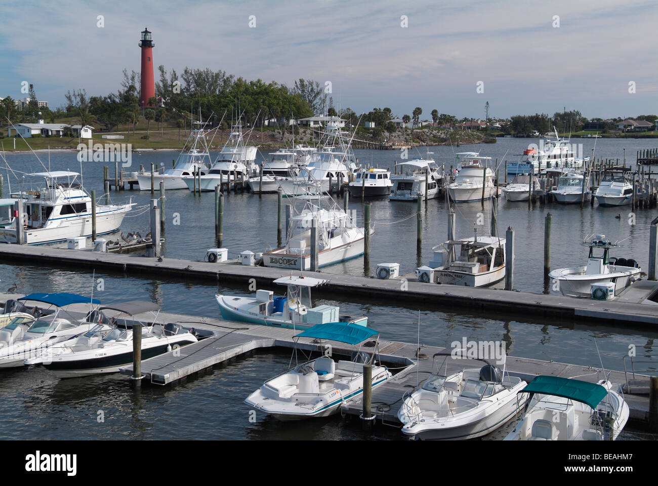 Jupiter harbor dominated by the lighthouse, Jupiter, Florida Stock ...