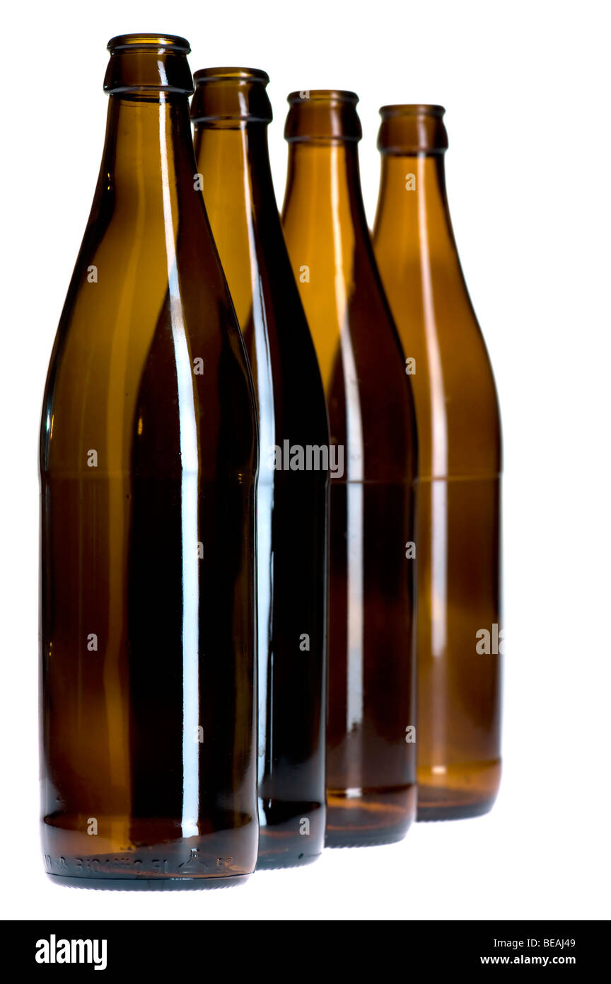 object on white - Empty Beer bottle Stock Photo - Alamy