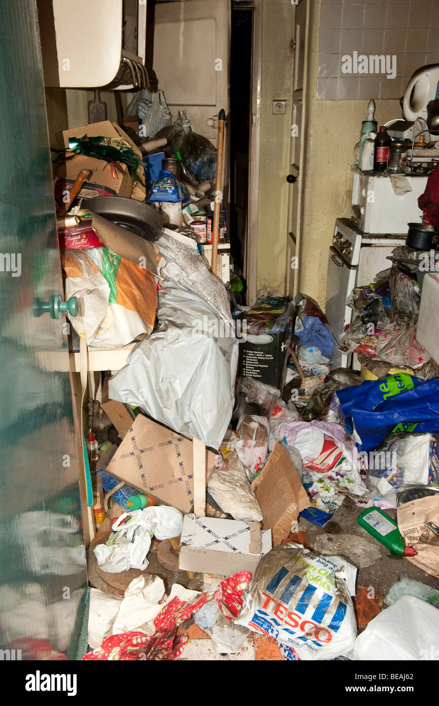 House full of rubbish stored by elderly person who lived there Stock ...