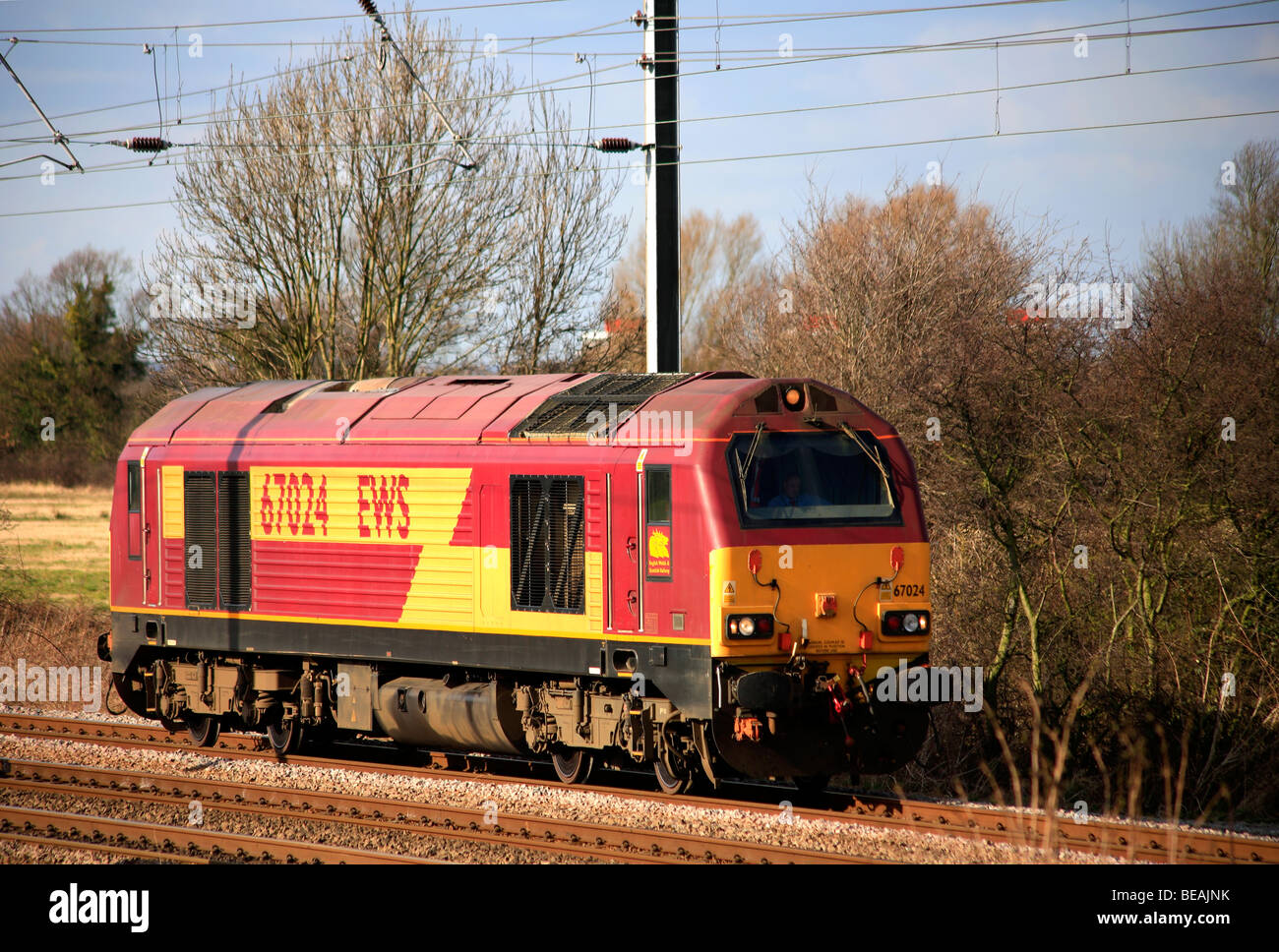EWS 67024 Diesel Powered Freight Train Pulling Containers East Coast ...