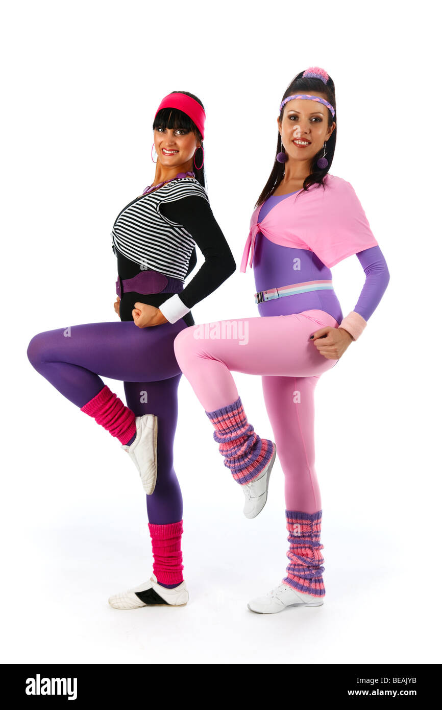 Two young girls in aerobic dance Stock Photo - Alamy