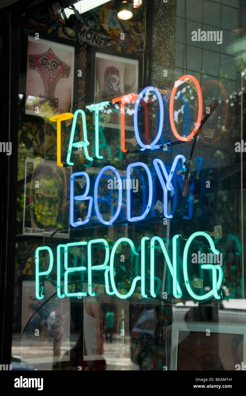 Tattoo shop sign hi-res stock photography and images - Alamy
