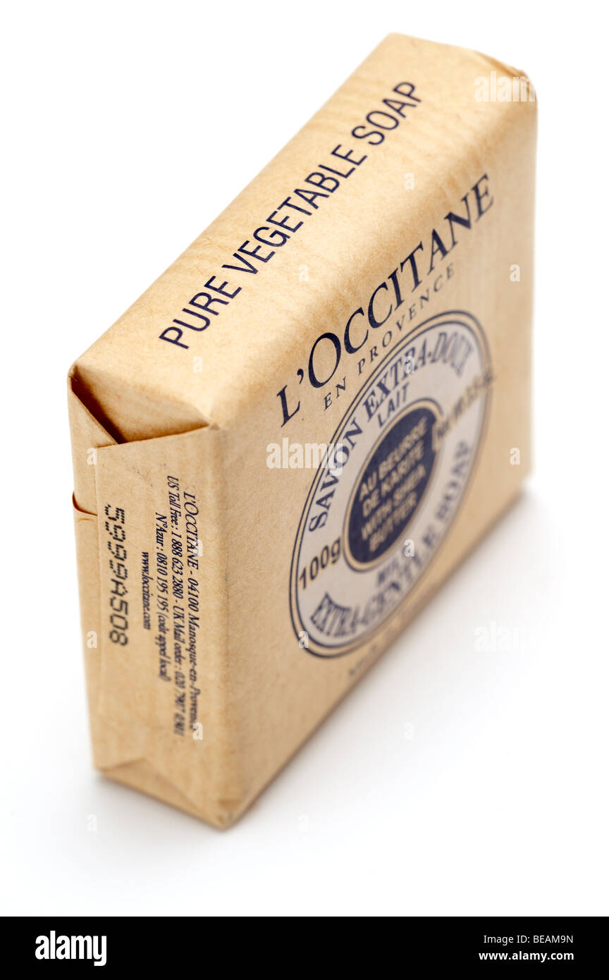 L'Occitane pure vegetable soap wrapped pack Stock Photo - Alamy