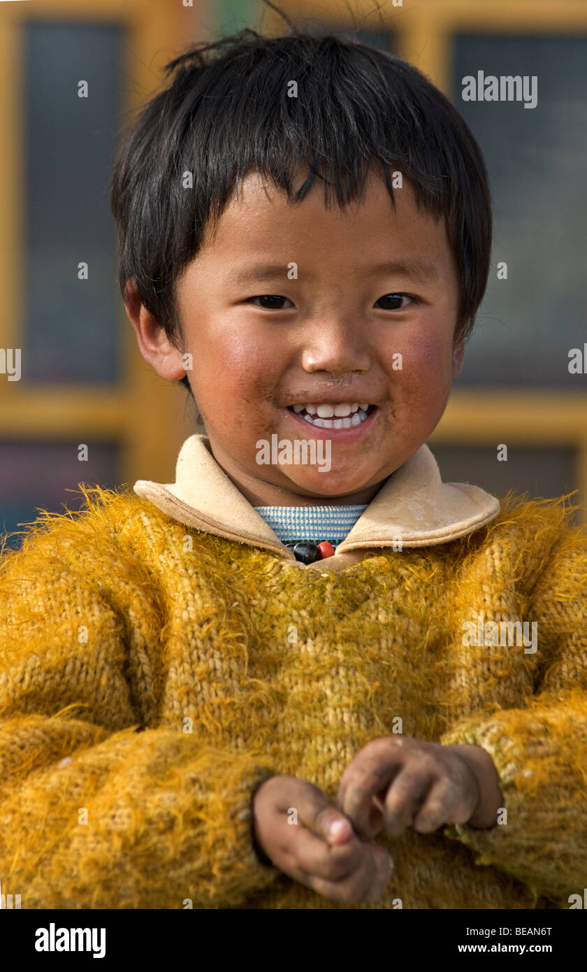 Portrait of a Tibetan boy, Shegar, Tibet Stock Photo - Alamy