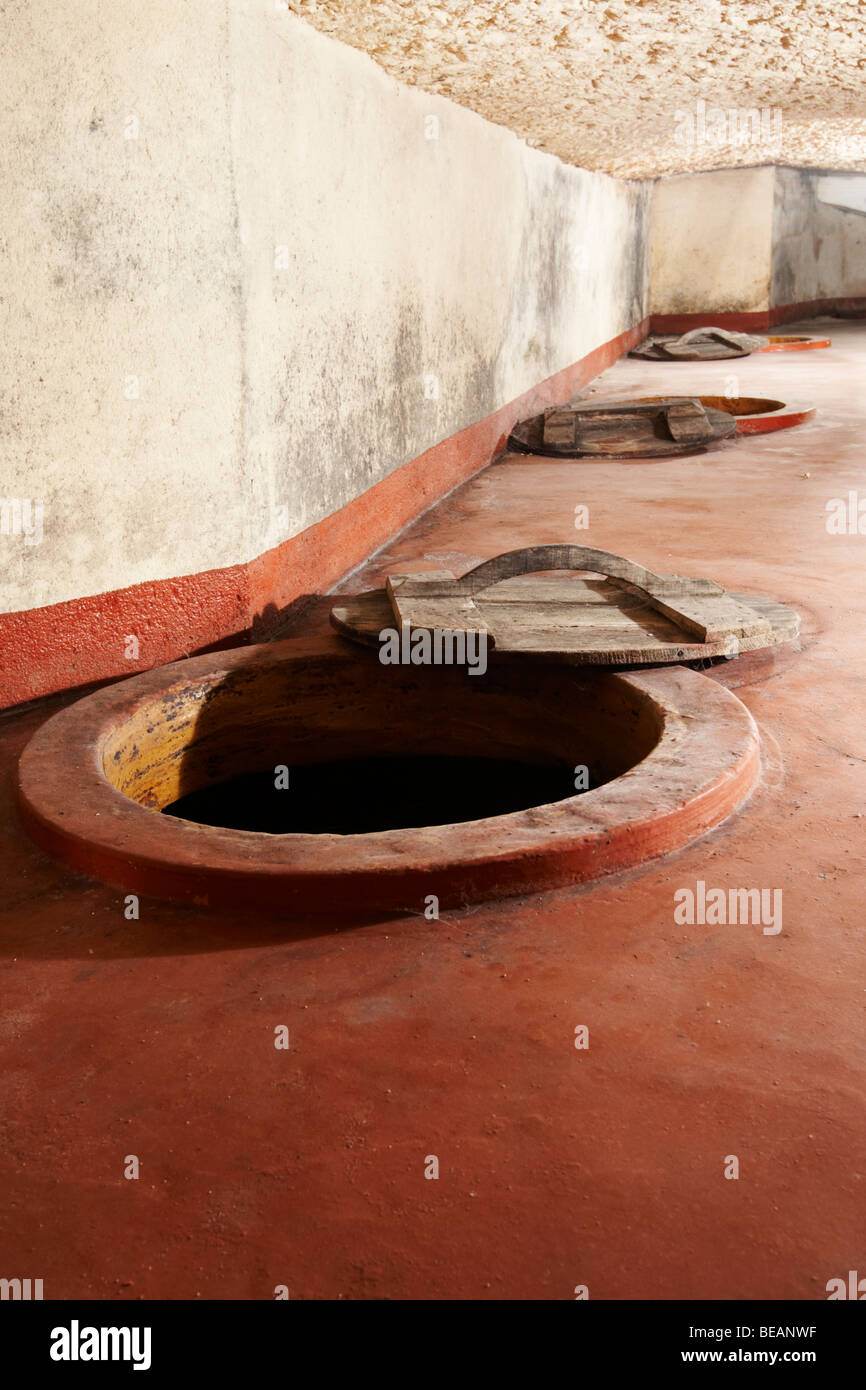 concrete vats bodegas frutos villar, cigales spain castile and leon ...