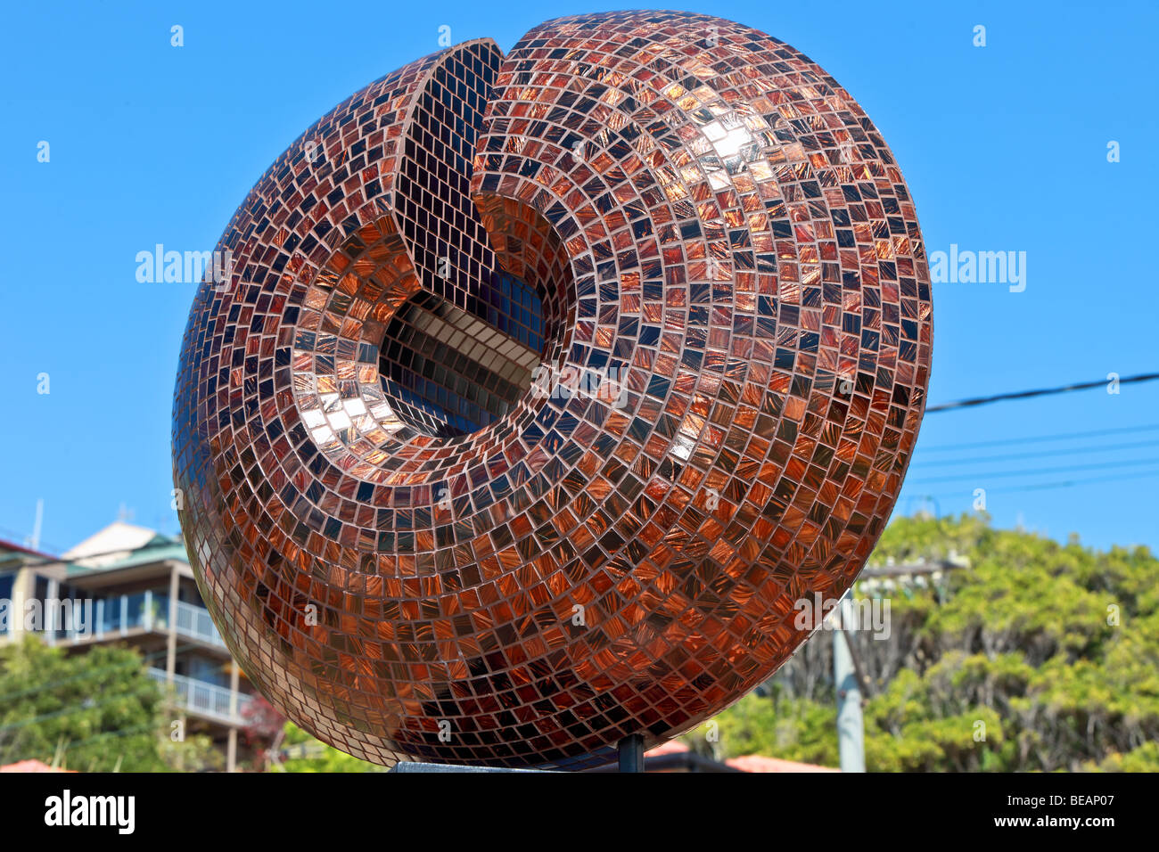Abstract Sculpture on display by the ocean at a arts festival Stock ...