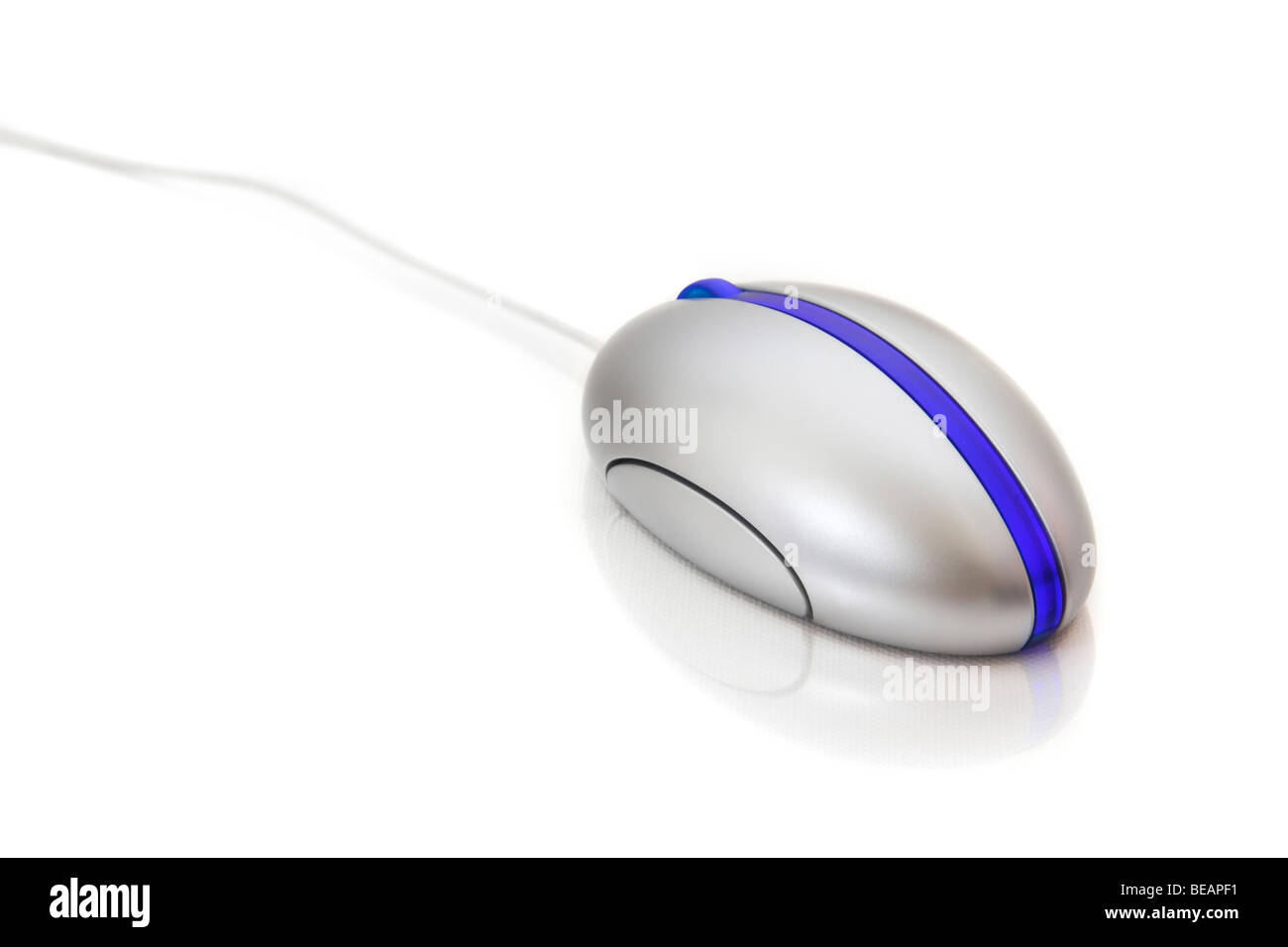 Blue Optical mouse isolated on a white background Stock Photo - Alamy