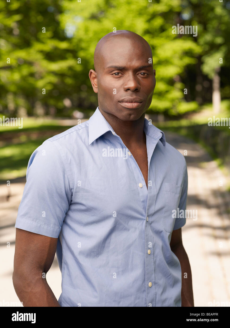 Serious African man Stock Photo - Alamy