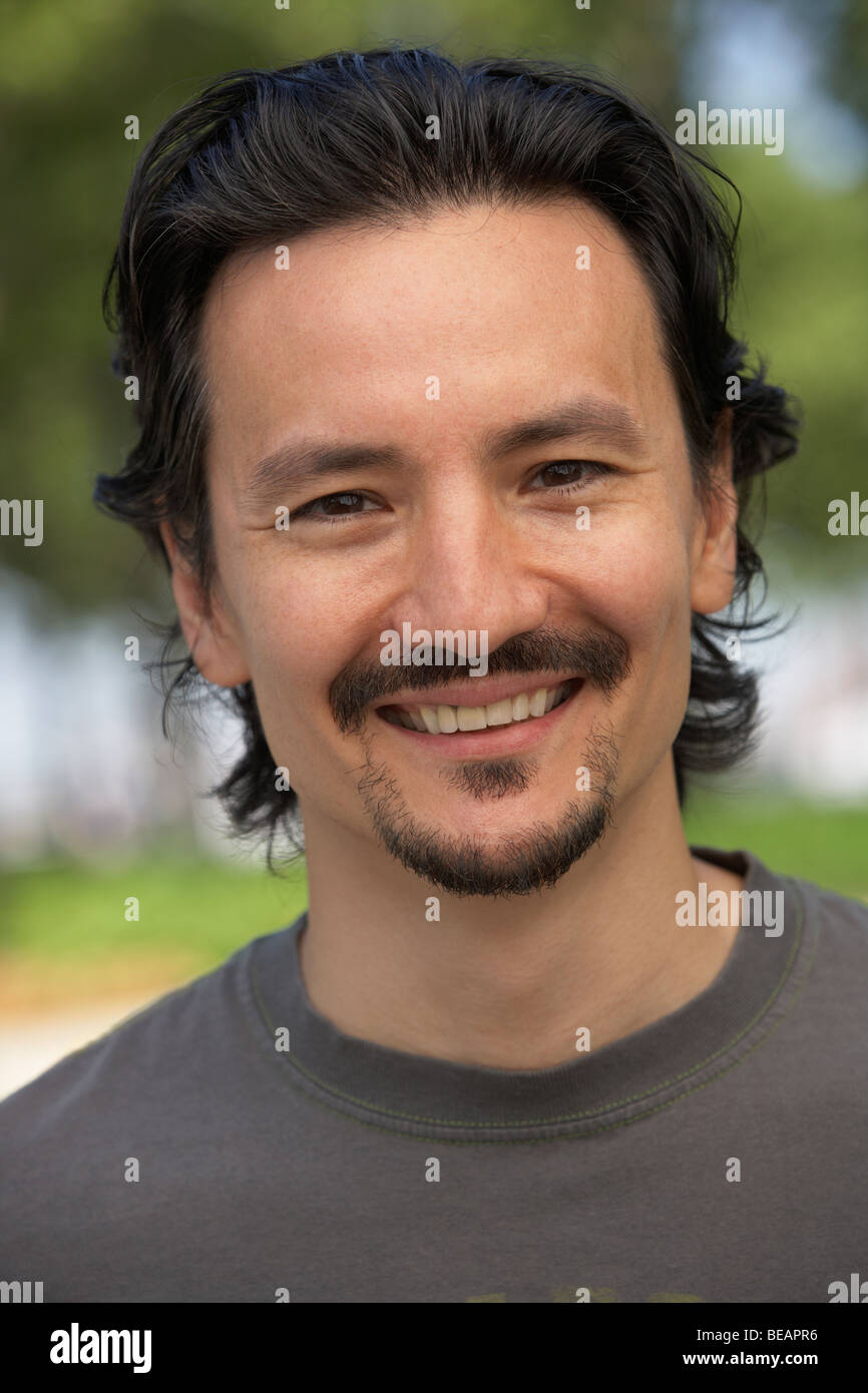 Close up of mixed race man smiling Stock Photo - Alamy